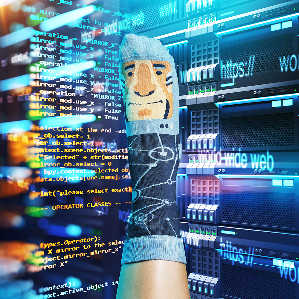 Tim Berners-Lee Socks - Science Inspired Gifts - ChattyFeet