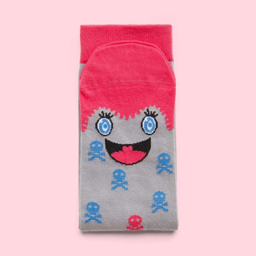 The Pink Pirate Socks - Crazy Socks with Faces - ChattyFeet
